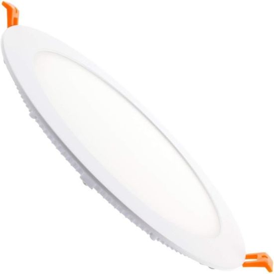Dalle LED Downlight Spot Encastrable Ronde Extra-Plate 15W Coupe Ø 185 mm Blanc Froid 6000K ...