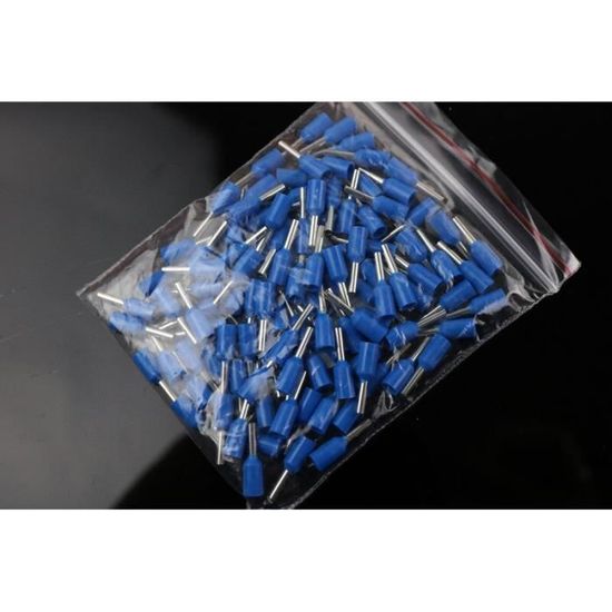 COSSE ELECTRIQUE,Bleu--Embouts de fil fin de cordon isolé, 100 pièces ...