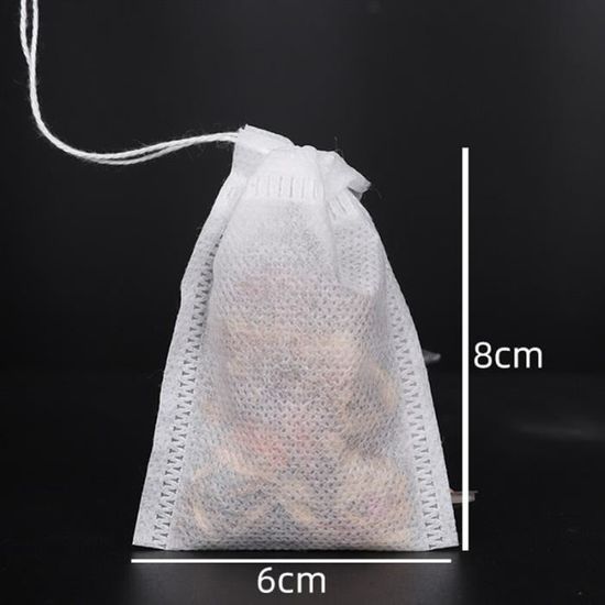 PASSOIRE A THE,6x8cm-100pcs--Sachets de thé vides à ficelle, 100 pièces, infuseur avec ficelle ...