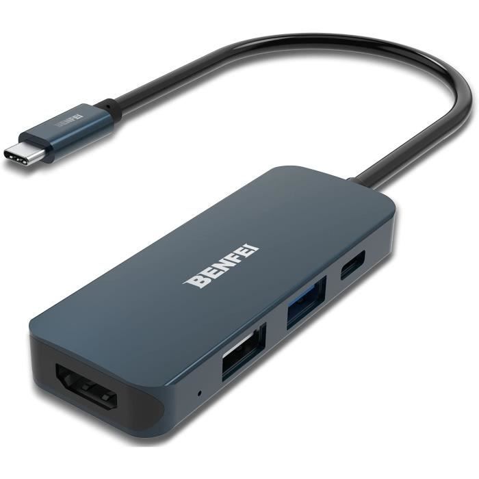 Hub USBC4en1 USBC Hubavec 4K HDMIalimentation 60W2 ports USBpour ...