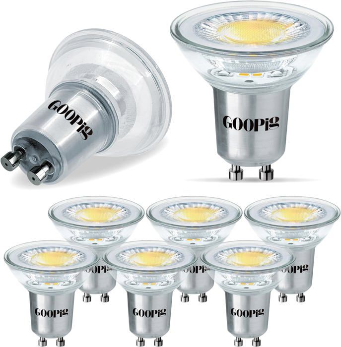 Ampoules LED GU10 35W Blanc Chaud 3000K Equivalent 50W Halogne Lampe 385 Lumens AC 230V 38 Spot ...