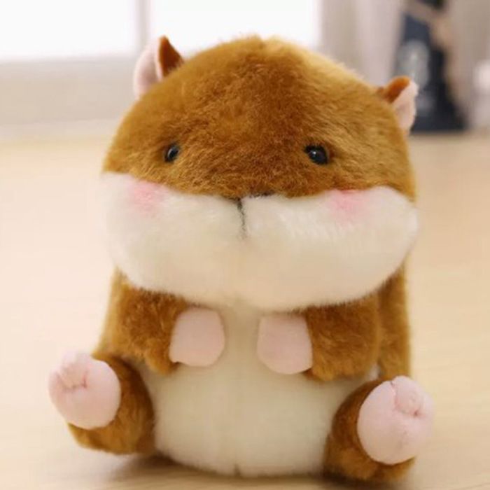Peluche hamster marron en peluche, animal doux, joli jouet pour enfants ...