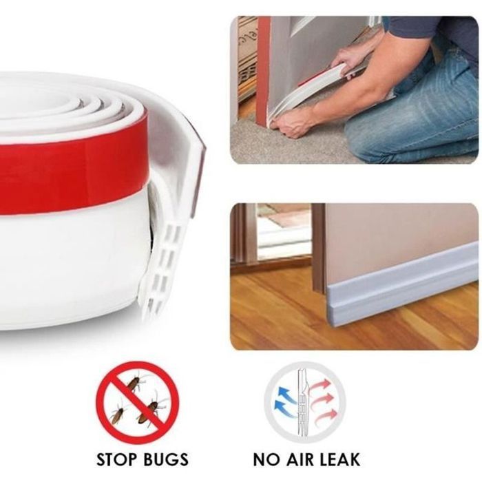 Bas de Porte Anti Bruit, Bande d'Étanchéité en Silicone Souple, Adhésif ...