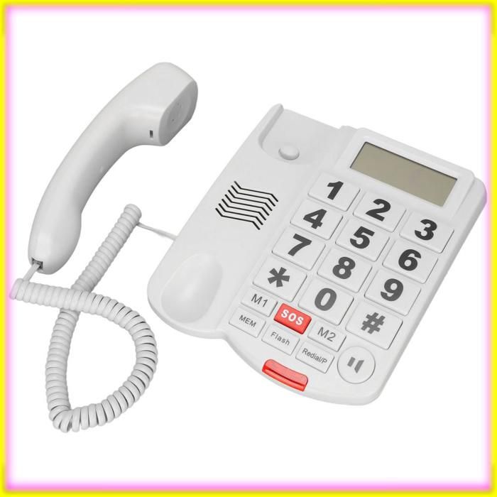 EJ.life Téléphone fixe à gros bouton LD‑265CID Téléphone Filaire à Gros ...