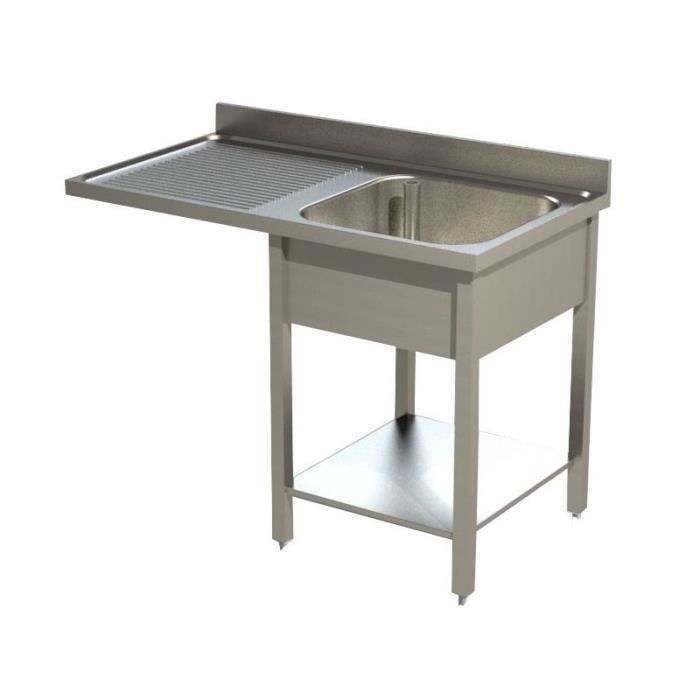 Plonge Inox Gamme 600 avec Passage Lave-Vaisselle - égouttoir Droite ou Gauche - Cdiscount Bricolage