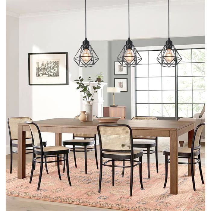 Kawoo Lot de 3 Lustre Retro en Cage,Lampe Suspension Industrielle ...