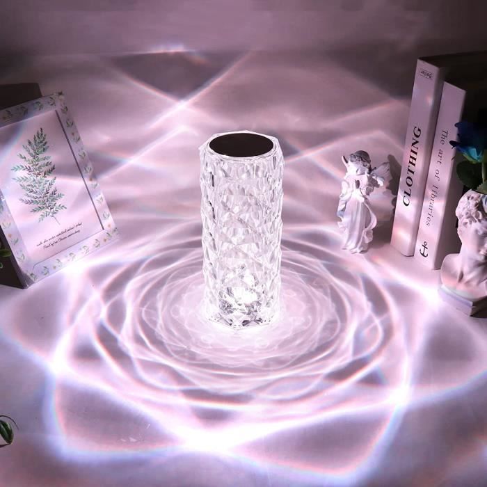 Lampe de table - Lampe diamant LED - 16 couleurs - Rechargeable USB ...