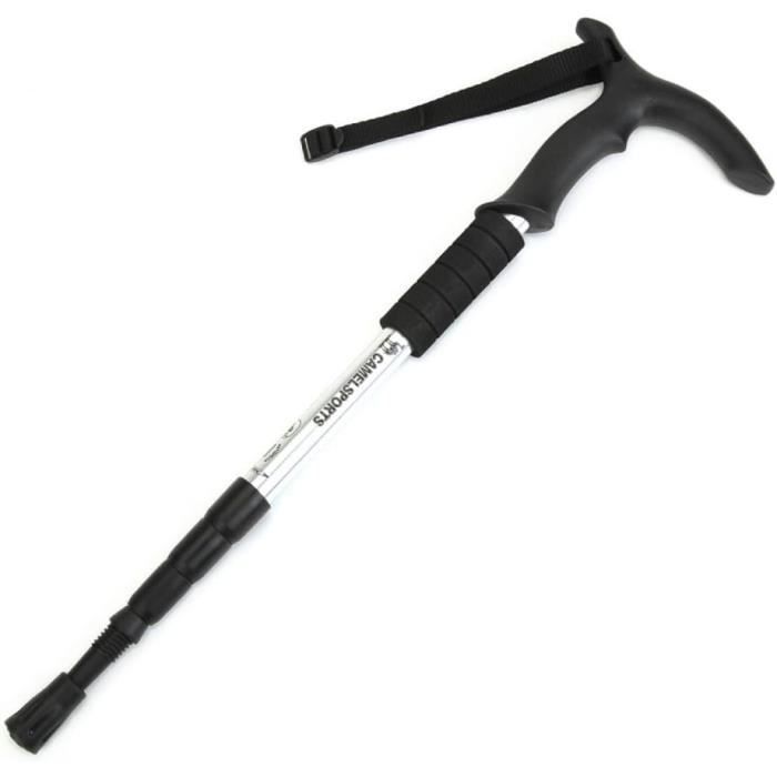 Randonnée Bâton Télescopique Réglable 4 Sections Poignée En Forme De T ...