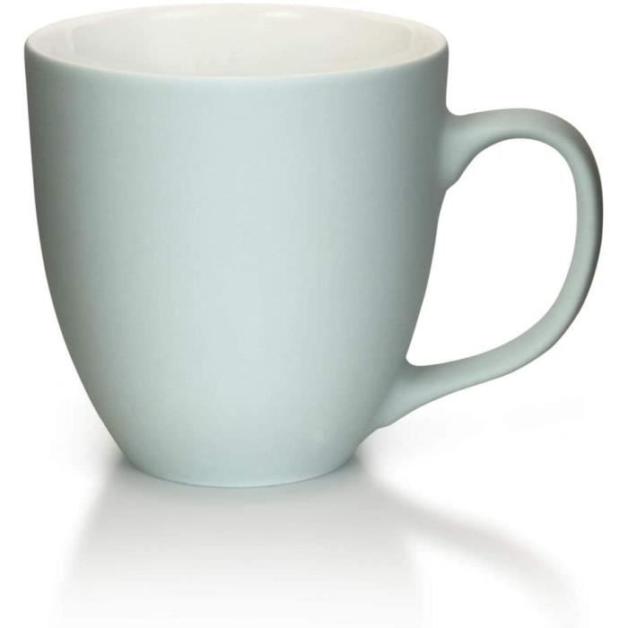 Grande tasse à café XXL en porcelaine avec surface douce mate, gris ...