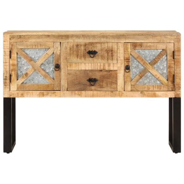 BLL Buffet 110x30x74 cm Bois de manguier brut 7592068289815 - Cdiscount Maison