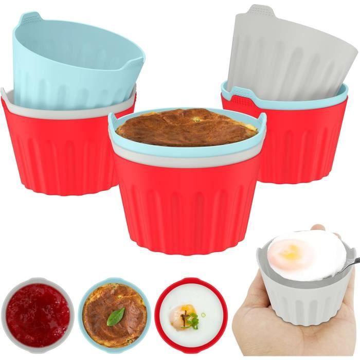Silicone Air Fryer Moule D'Oeuf Réutilisable Silicone Ramekins Thaux ...