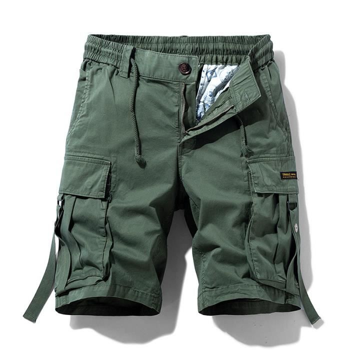 Short Cargo Homme Multipoches Coupe Droite Casual Short Ete Stretch ...