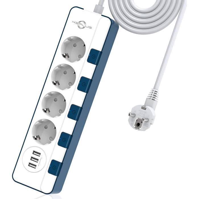 Multiprise Electrique (4000W-16A),Multiprise Parafoudre 500J Avec ...