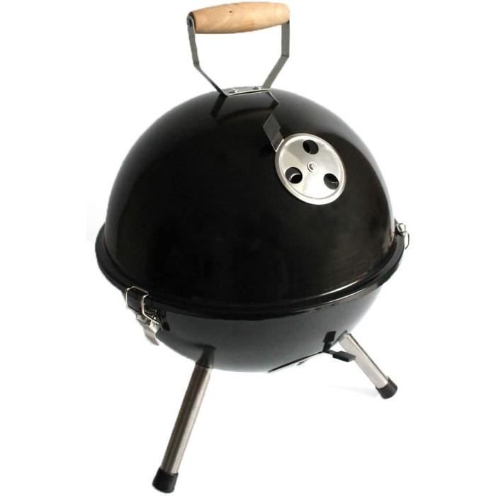 PROJECTS Mini barbecue sphérique au charbon de bois 'BBQ' portable noir ...