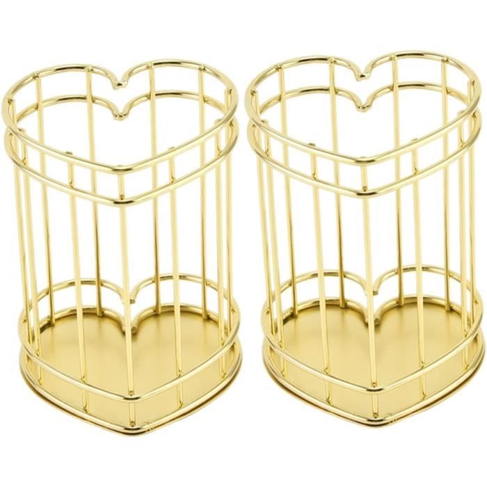 2 Pièces Fer Coeur Porte-Stylo Conteneurs De Bureau Porte-Stylos Pour ...