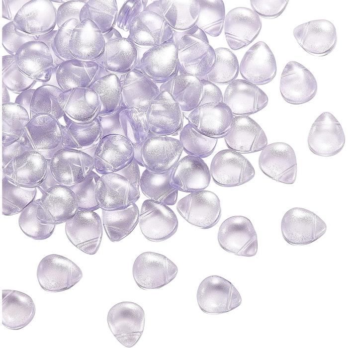 Lot De 100 Perles En Verre Peintes Par Pulvérisation - Perles Percées ...