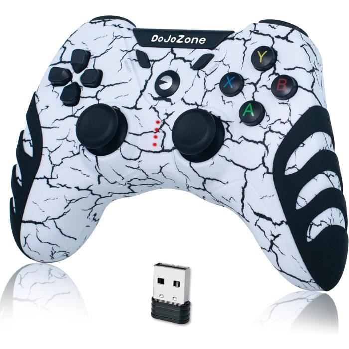 Manette Pc Sans Fil, Gamepad Pc Ps3 Avec Double Vibration, 2,4G ...