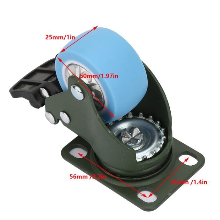 VBESTLIFE Roue de chariot Support en acier au manganèse 2 pouces ...