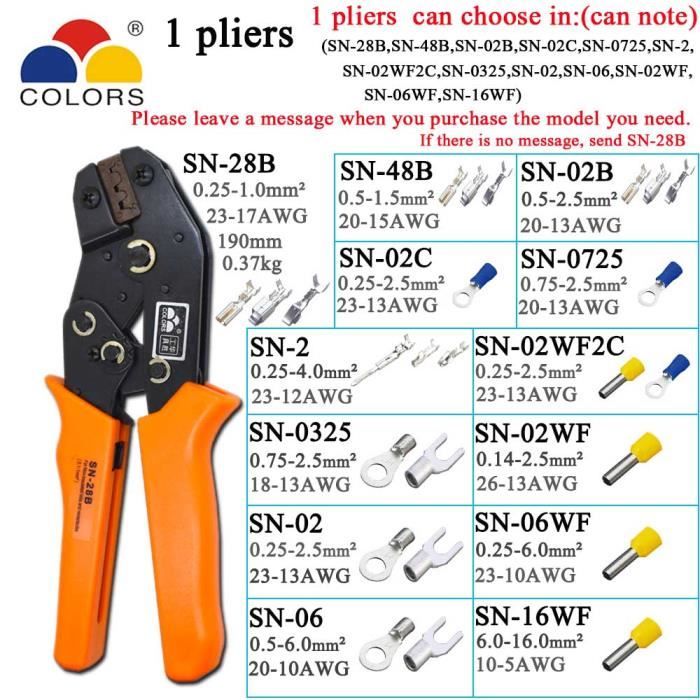 PINCE DE SERRAGE,1 pliers--Pince à sertir 9 griffes pour languette SN 28B 2.8 4.8-C3 XH2.54 6.3 ...