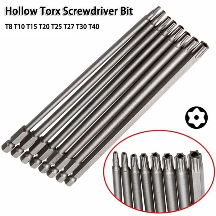 TOURNEVIS,200mm--Clé à vis magnétique étoile T8 T10 T15 T20 T25 T27 T30 ...