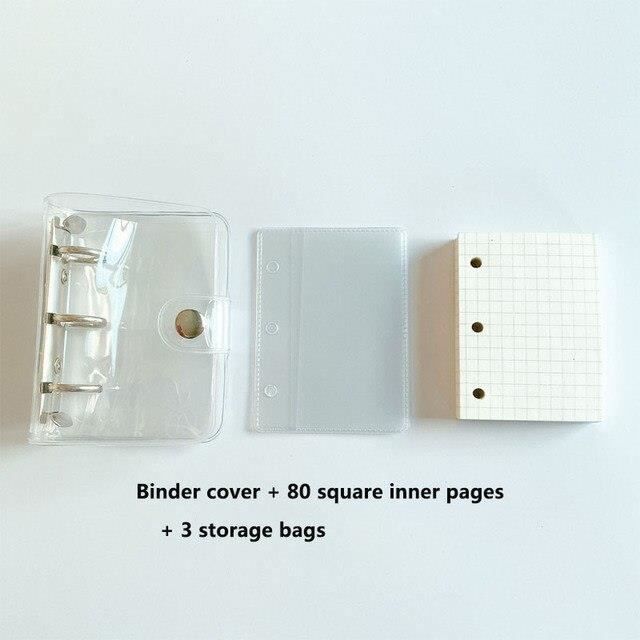 CAHIER,TM Silver-A8--Mini carnet de notes à feuilles mobiles 3 trous ...