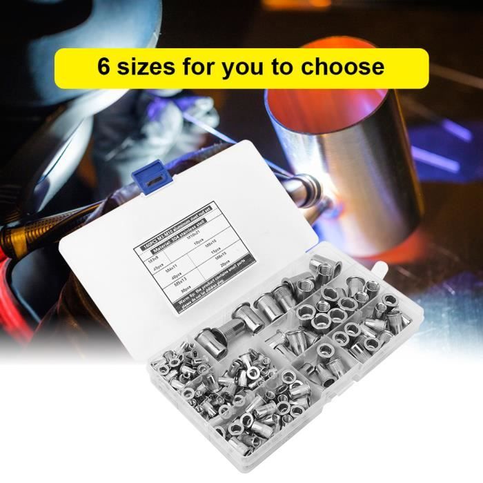 ZJCHAO crou à rivet M3-M10 Rivet Nut, 160pcs Rivet Nut 304 crous de Fixation en Acier Inoxydable ...