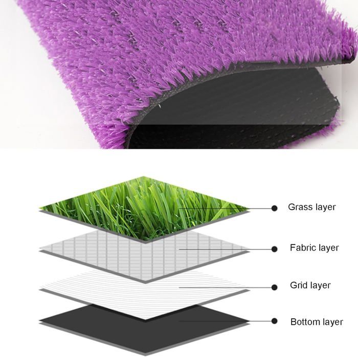 Mauve Gazon Artificiel Pelouse D'herbe, Tapis Gazon Synthétique Réaliste Avec Trous Drainage En ...