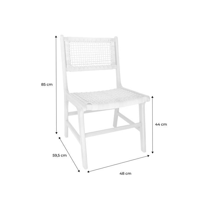 Lot de 2 chaises de jardin Ocara. cannage et bois. L 61 x 51 x 85cm ...