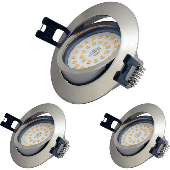 Spot Led Encastrable Dimmable Spots Led Extra Plat Ultraslim Orientable Rond Blanc Chaud 3000K ...