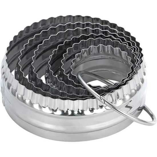 Emporte Piece Rond Cannelé, 6 Pièces Acier Inoxydable Biscuit Moule ...