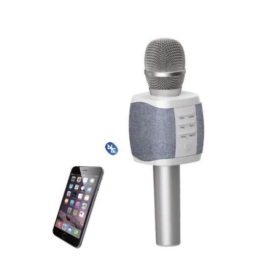 Microphone Sans Fil Karaoké Portable avec Haut-Parleur Bluetooth Intégré pour Chanter ...