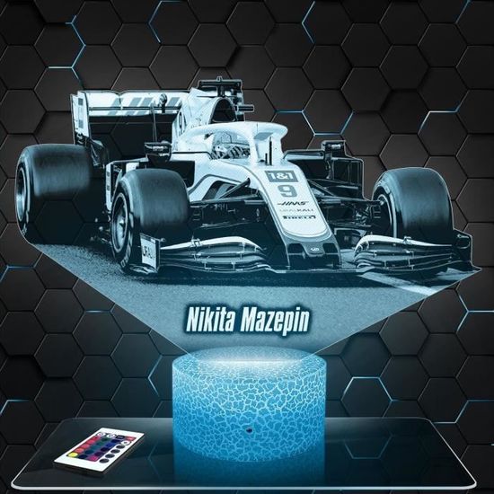 Lampe De Chevet, Veilleuse Tactile Formule 1 N. Mazepin F1 Team Lampe ...