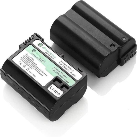 Lot de 2 Remplacement Batteries Nikon EN-EL15 2200mAH pour Nikon D7200 ...
