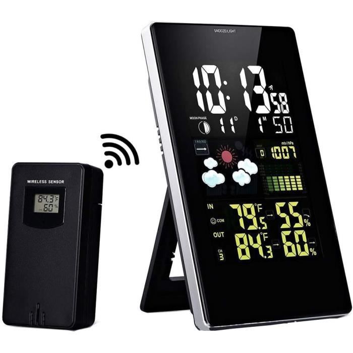 Station Météo Sans Fil Avec Capteur Extérieure, Thermomètre Hygromètre Baromètre Pour Intérieur ...