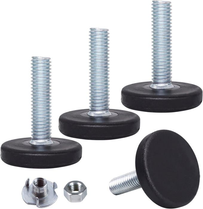 Lot De 4 Pieds De Nivellement Pour Meubles M8 X 30 Mm - Pieds Ronds En ...