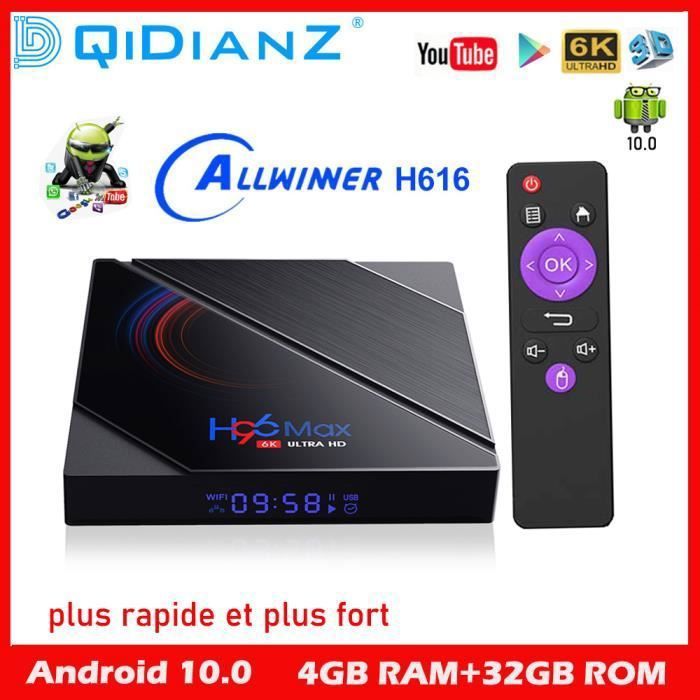 Dcodeur Android TV Box H96MAX H616 4GB 32GB 6K 24G 58G WIFI Google Voice - Cdiscount TV Son Photo