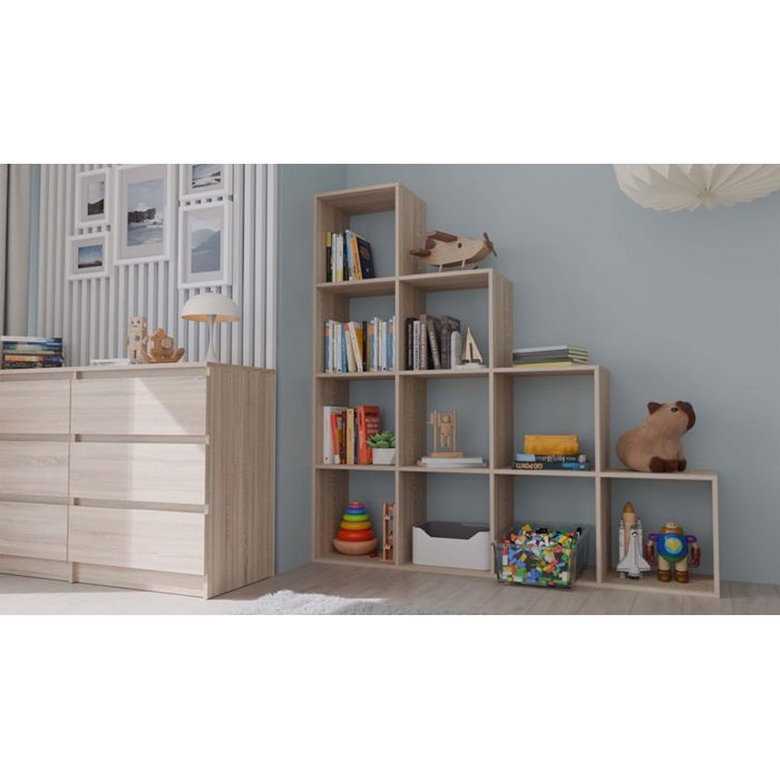 Étagère escalier avec 10 étagères - STEPI - 153 cm - Chêne Sonoma ...