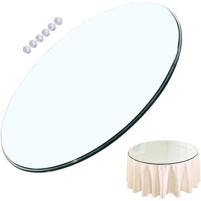 Dessus De Table Ronde Verre Trempé, 40-50-60Cm Plateau De Table Rond En ...