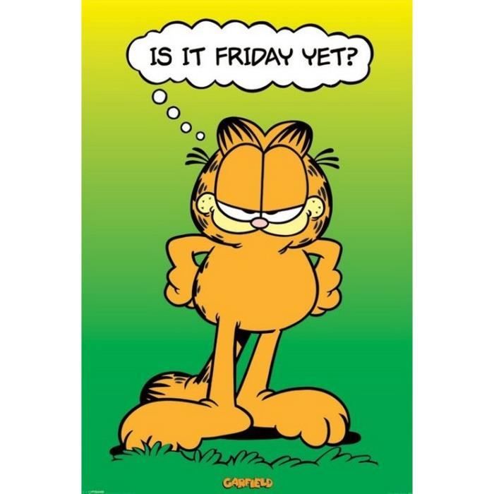Garfield - Is IT Friday Yet? - 61x91,5cm - AFFICHE - POSTER - Cdiscount ...