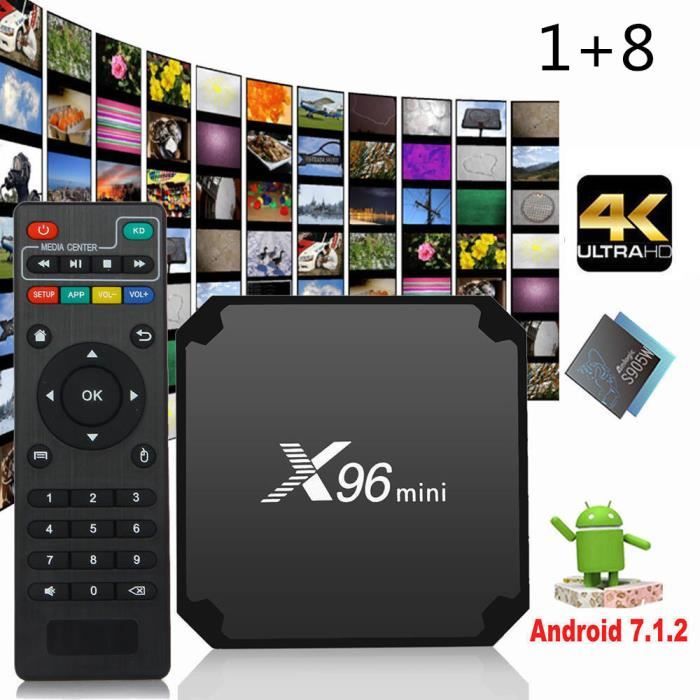 X96 mini Smart TV BOX 1G+8G Décodeur multimédia box Android 7.1.2 ...