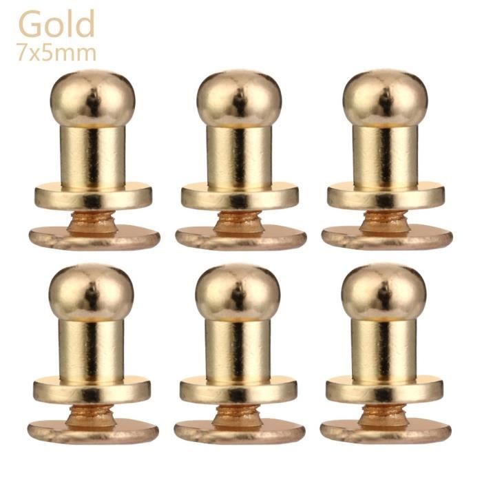 Rivets,10 pièces cuivre rond vêtement Rivets moine tête vis laiton clou ...
