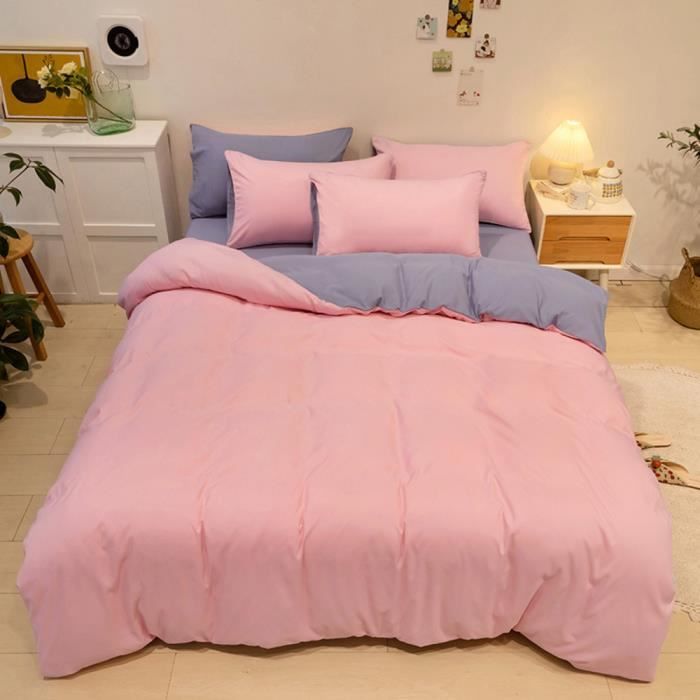 Couvre lit, simple, couleur unie, pièces épaissi ensemble 200X230 lavé ...