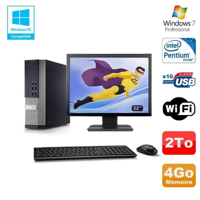 Lot PC DELL Optiplex 7010 SFF G870 DVD 4Go Disque 2To Wifi Win 7 + Ecran 22" - Cdiscount ...