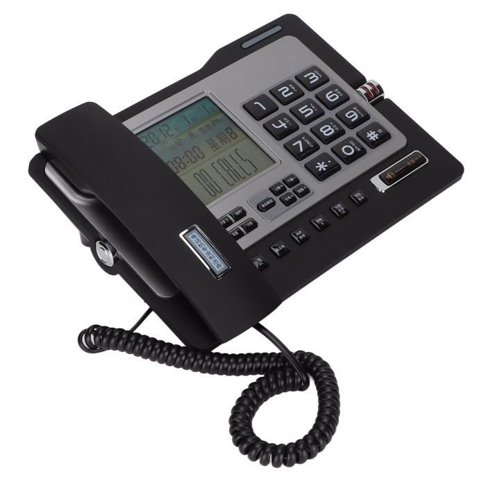 Ligne Fixe Filaire Téléphone Filaire ID Appelant Invite Vocale Mains Libres Fonction Muet pour ...