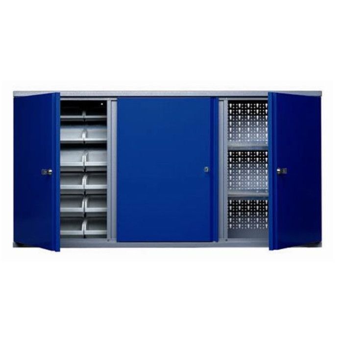 Kupper - Armoire murale 3 portes 2 étagères et 18 boites de rangement ...