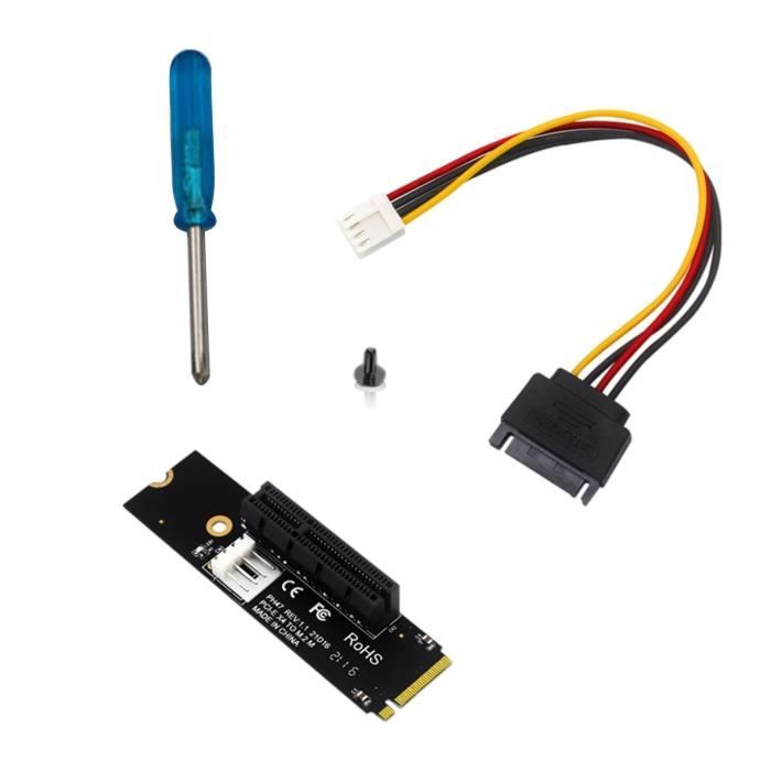 NGFF vers PCI-E Slot Riser Card, M2 Port vers PCIe Kit d'extension de ...