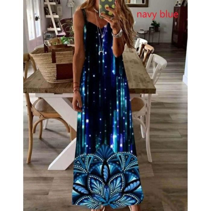 Robe imprimée Spaghetti pour femmes Streetwear taille moyenne ...