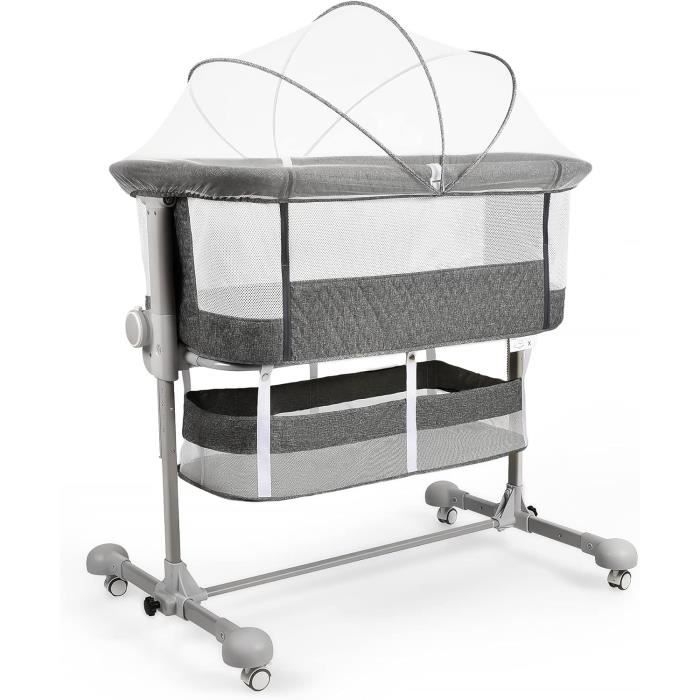 Berceau Bébé Pliable 3 En 1,Lit Bebe Cododo Avec Matelas,6 Hauteurs ...