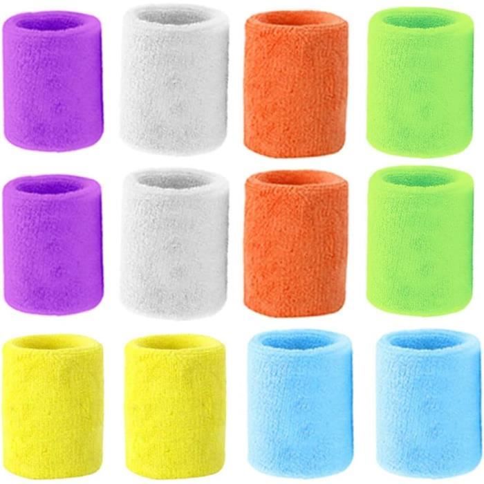 12 Pièces Serre Poignets de Sport pour Hommes et Femmes, Bandeau en ...