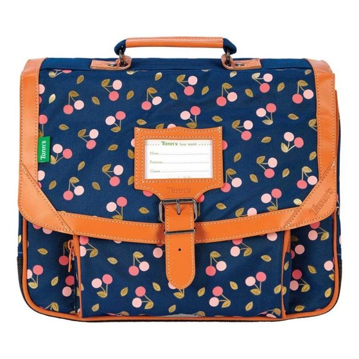 Cartable - Tann's - Alexa - 35 cm - Bleu marine - Imprimé cerises ...